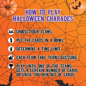 Anton Publications Halloween Charades The Ultimate Halloween Party Game for Adults, Friends, and Family - Spooky Fun with Halloween Movie Characters and TV Shows References