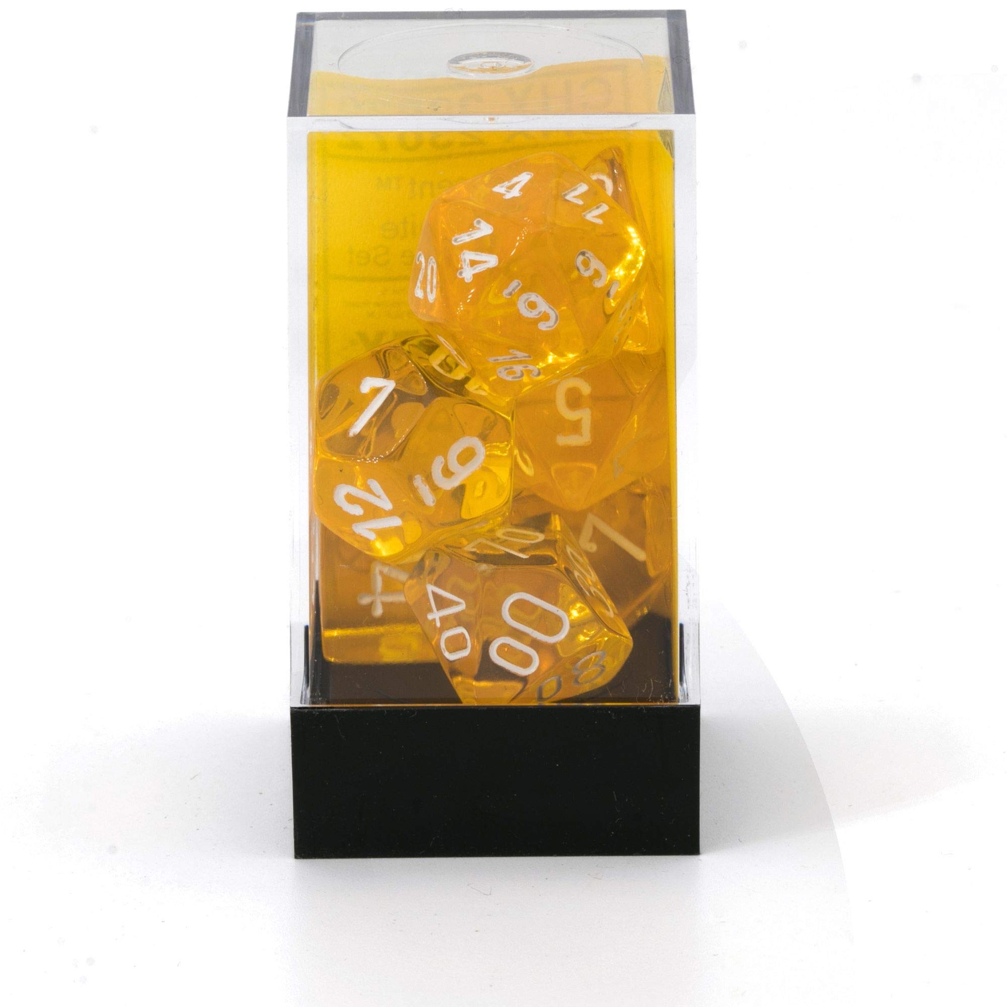 Polyhedral 7-Die Translucent Dice Set - Yellow