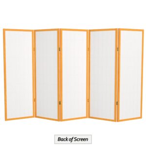 4 ft. Short Window Pane Shoji Screen - Honey - 5 Panels