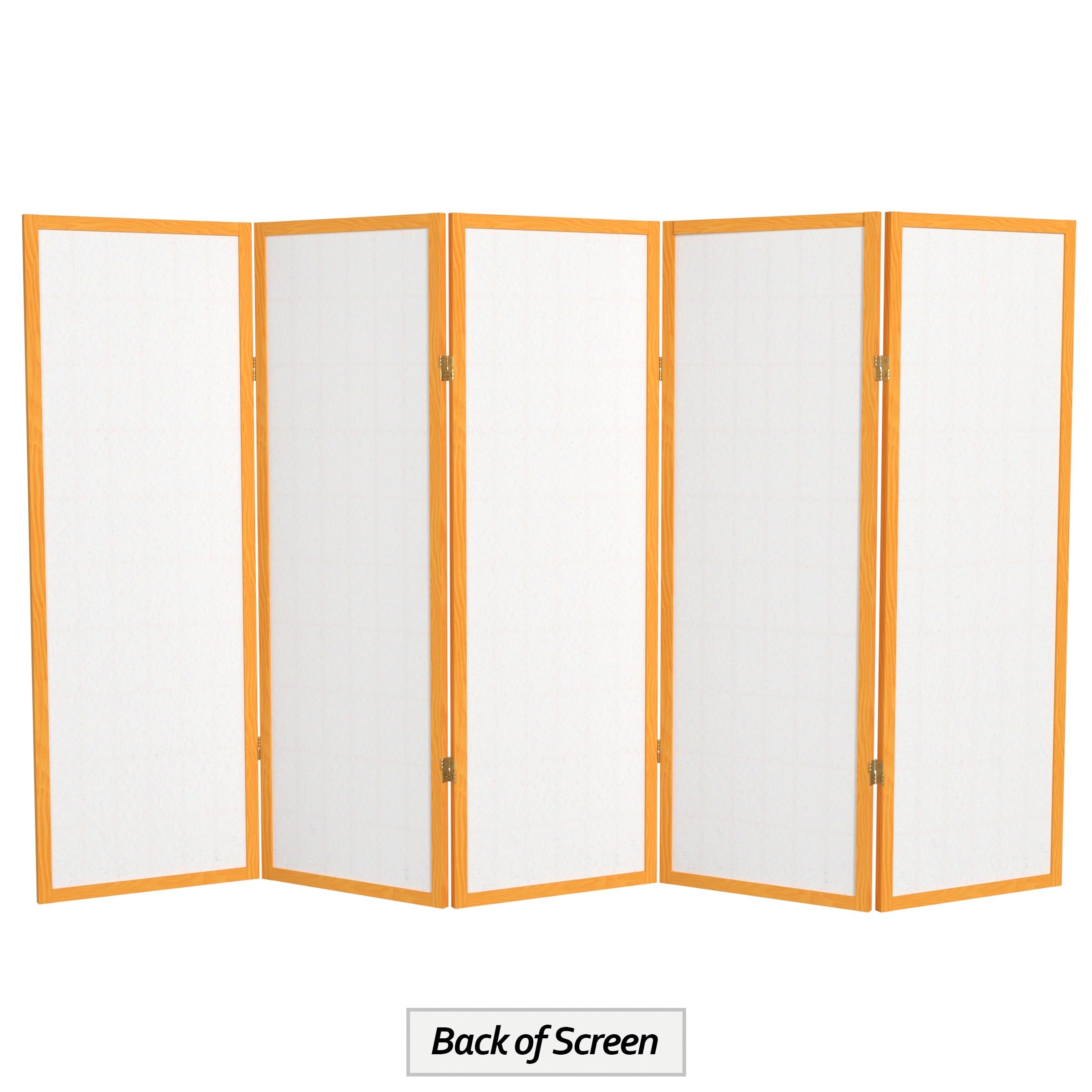 4 ft. Short Window Pane Shoji Screen - Honey - 5 Panels