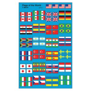 trend enterprises inc. t-46078 flags of the world supershape super spots/shapes stickers