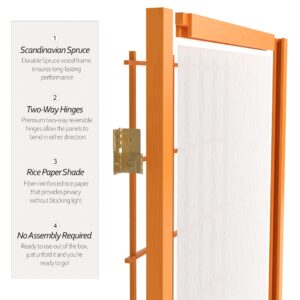 4 ft. Short Window Pane Shoji Screen - Honey - 5 Panels