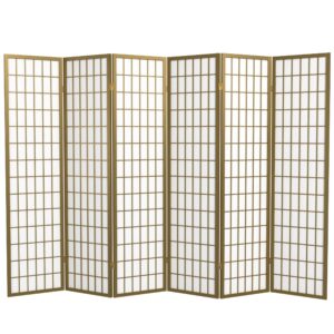 red lantern 6 ft. tall window pane-special edition-gold-6 panels room divider