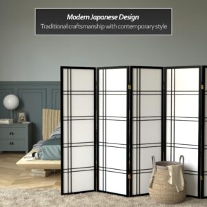 Red Lantern DC60-BLK-6P Room Divider, 6 Panel, Black