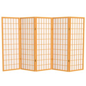 4 ft. short window pane shoji screen - honey - 5 panels