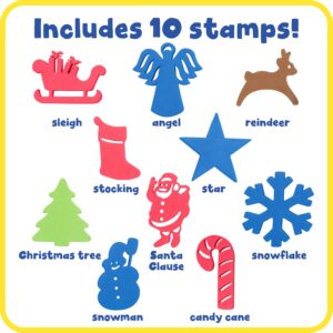 READY 2 LEARN Giant Stampers - Christmas Shapes - Set of 10 - Easy to Hold Foam Stamps for Kids - Arts and Crafts Stamps for Displays, Posters, Signs and DIY Projects