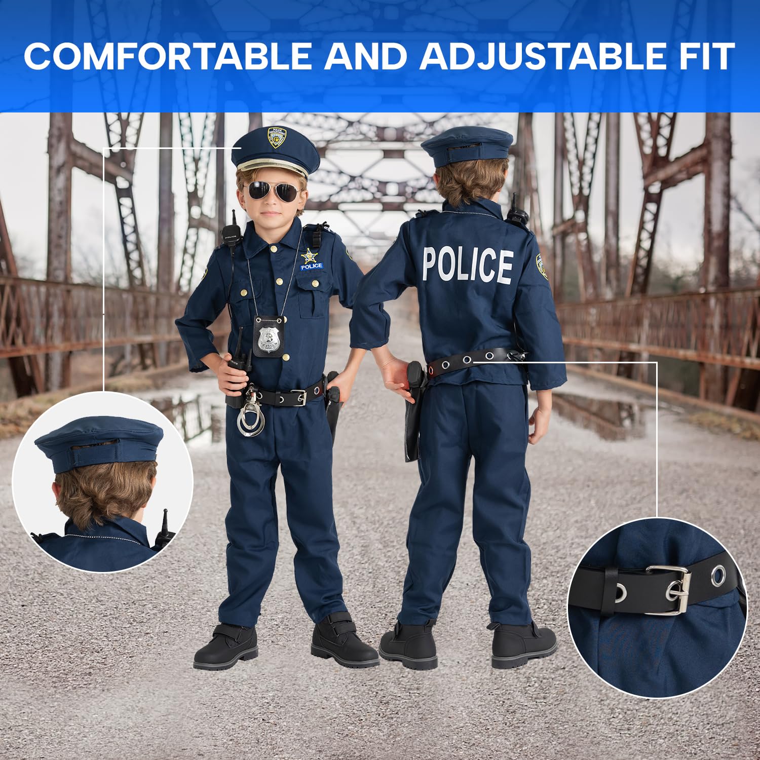 Dress Up America Police Costume for Kids - Police Officer Costume for Boys - Cop Uniform Set With Accessories