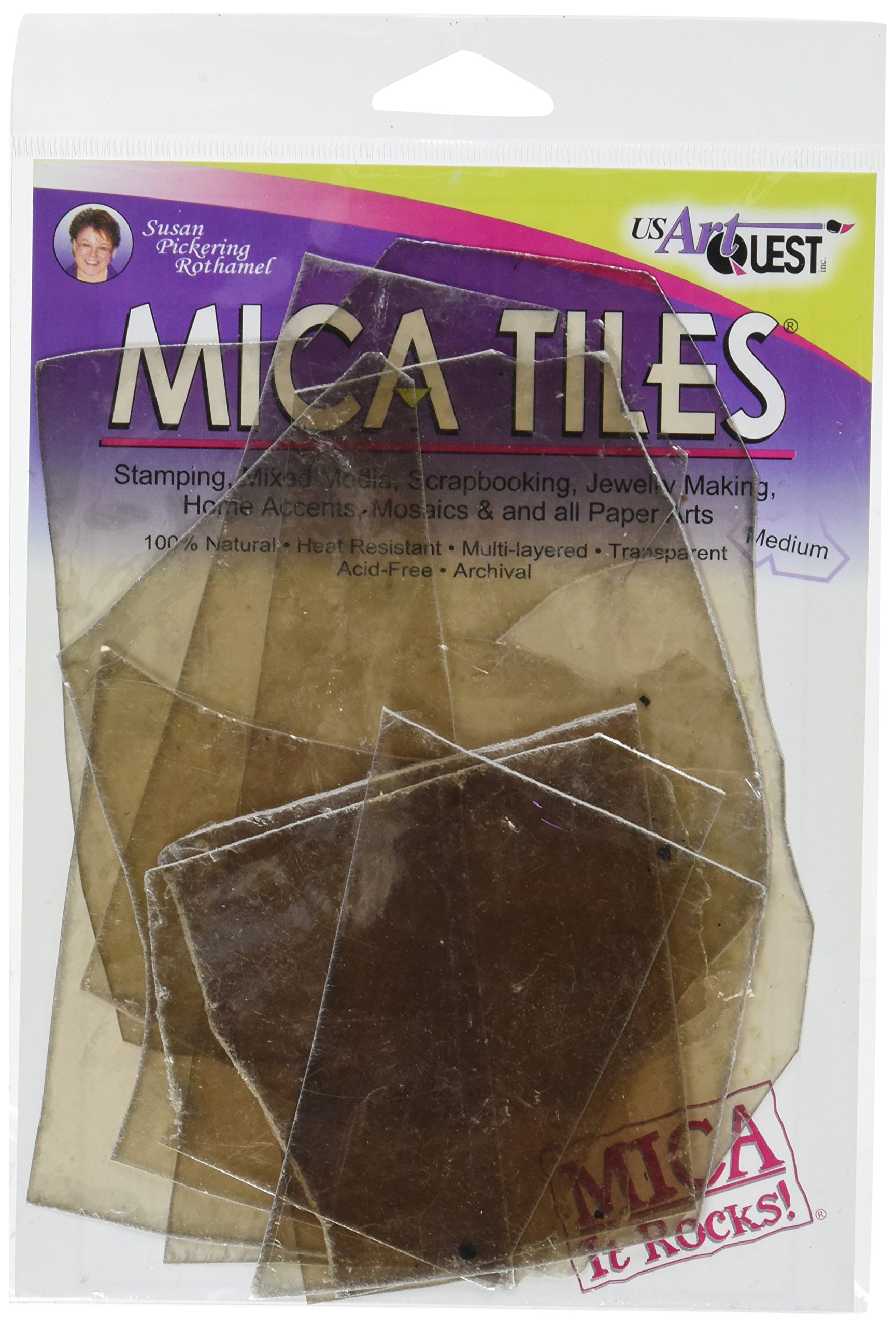 US Artquest Mica Tile Medium Pieces 1-Ounce, Approx 5-Inch by 6-Inch