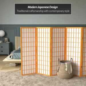 4 ft. Short Window Pane Shoji Screen - Honey - 5 Panels