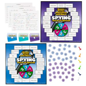 LEARNING ADVANTAGE Spying Parts of Speech - Board Games for Kids - Word Games - In-Home Learning - Sentence Building