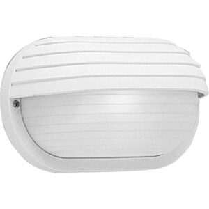 progress lighting p5706-30 bulkheads outdoor, 10-1/2-inch width x 5-7/8-inch height, white