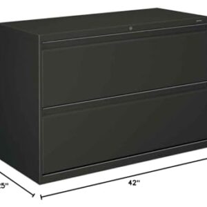 Hon 800 Series Two-Drawer Lateral File, 42w x 19-1/4d x 28-3/8h, Charcoal 892LS