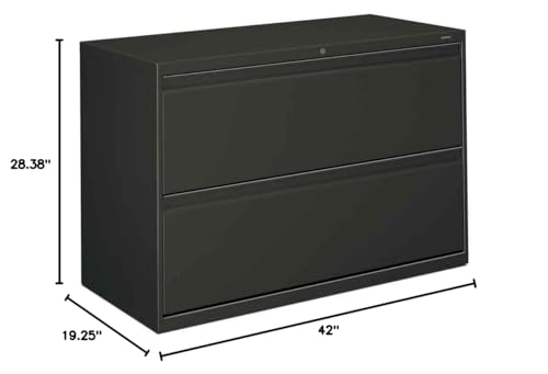 Hon 800 Series Two-Drawer Lateral File, 42w x 19-1/4d x 28-3/8h, Charcoal 892LS