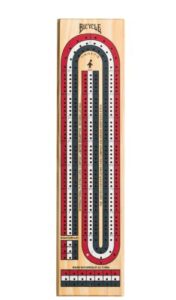 bicycle 3-track color coded wooden cribbage board games