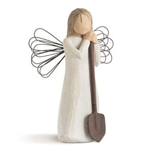 willow tree angel of the garden, bringing forth a garden of love and beauty, gift to celebrate friendships, people with green thumbs, sculpted hand-painted angel figurine