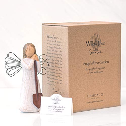 Willow Tree Angel of The Garden, Bringing Forth a Garden of Love and Beauty, Gift to Celebrate Friendships, People with Green Thumbs, Sculpted Hand-Painted Angel Figurine