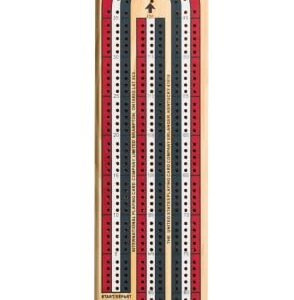 Bicycle 3-Track Color Coded Wooden Cribbage Board Games