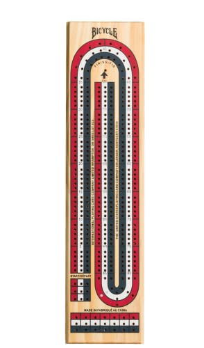 Bicycle 3-Track Color Coded Wooden Cribbage Board Games