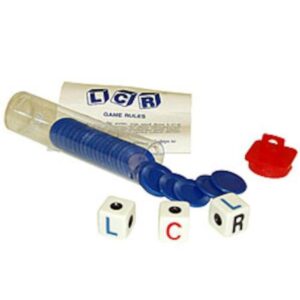 left right center lcr dice game - choice of 4 colors