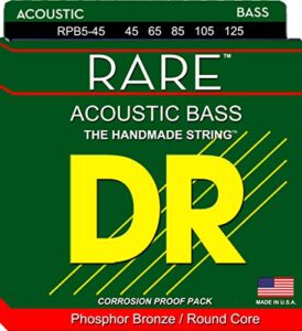 dr strings rare- phosphor bronze acoustic5 string bass 45-125