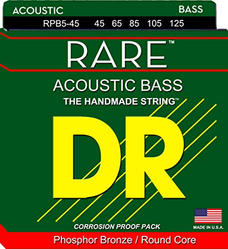 DR Strings Rare- Phosphor Bronze Acoustic5 String Bass 45-125