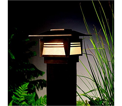 Kichler 15071OZ Zen Garden Deck Post 1-Light 12V, Olde Bronze