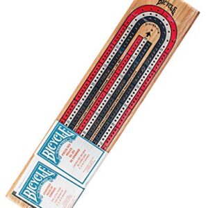 Bicycle 3-Track Color Coded Wooden Cribbage Board Games