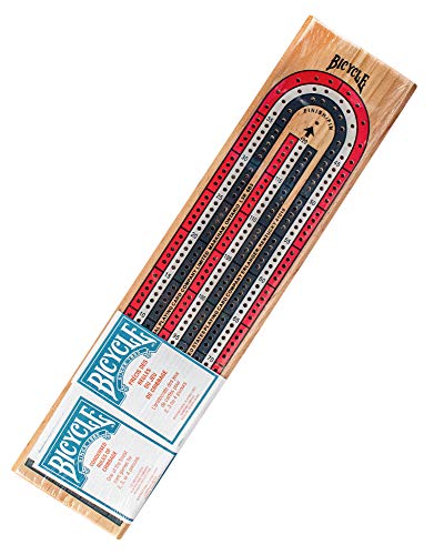 Bicycle 3-Track Color Coded Wooden Cribbage Board Games