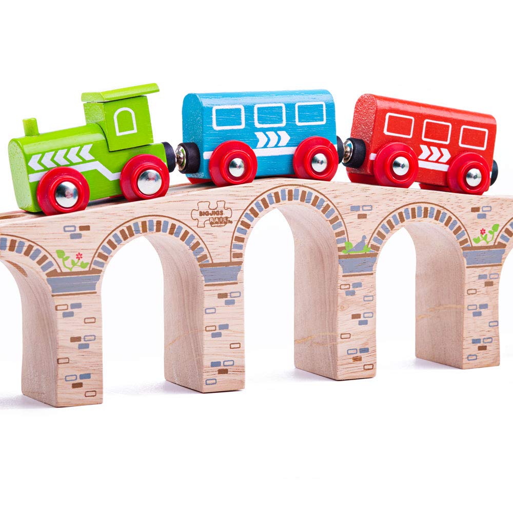 Bigjigs Rail Ribblehead Viaduct Wooden Train Bridge - 7 Arch Bridge, Bigjigs Train Accessories for Wooden Train Set, Quality Wooden Train Accessories