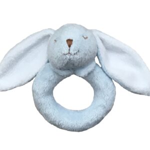 Angel Dear Blue Bunny Blankie & Ring Rattle Set