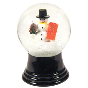 alexander taron importer pr1479 perzy snowglobe, medium snowman with gift-5" h w x 3" d, 5" x 3" x 3", white