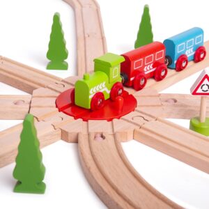 Bigjigs Rail 8 Way Turntable - Other Major Wooden Rail Brands are Compatible