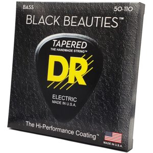 dr strings bass guitar strings, black beauties - black coated, 50-110 (bkbt-50)