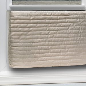 Frost King, Large, fits units up to 20" x 28" AC11H Indoor Quilted 2-Piece Standard Air Conditioner Cover, 20in Wide x 28in Long, Beige