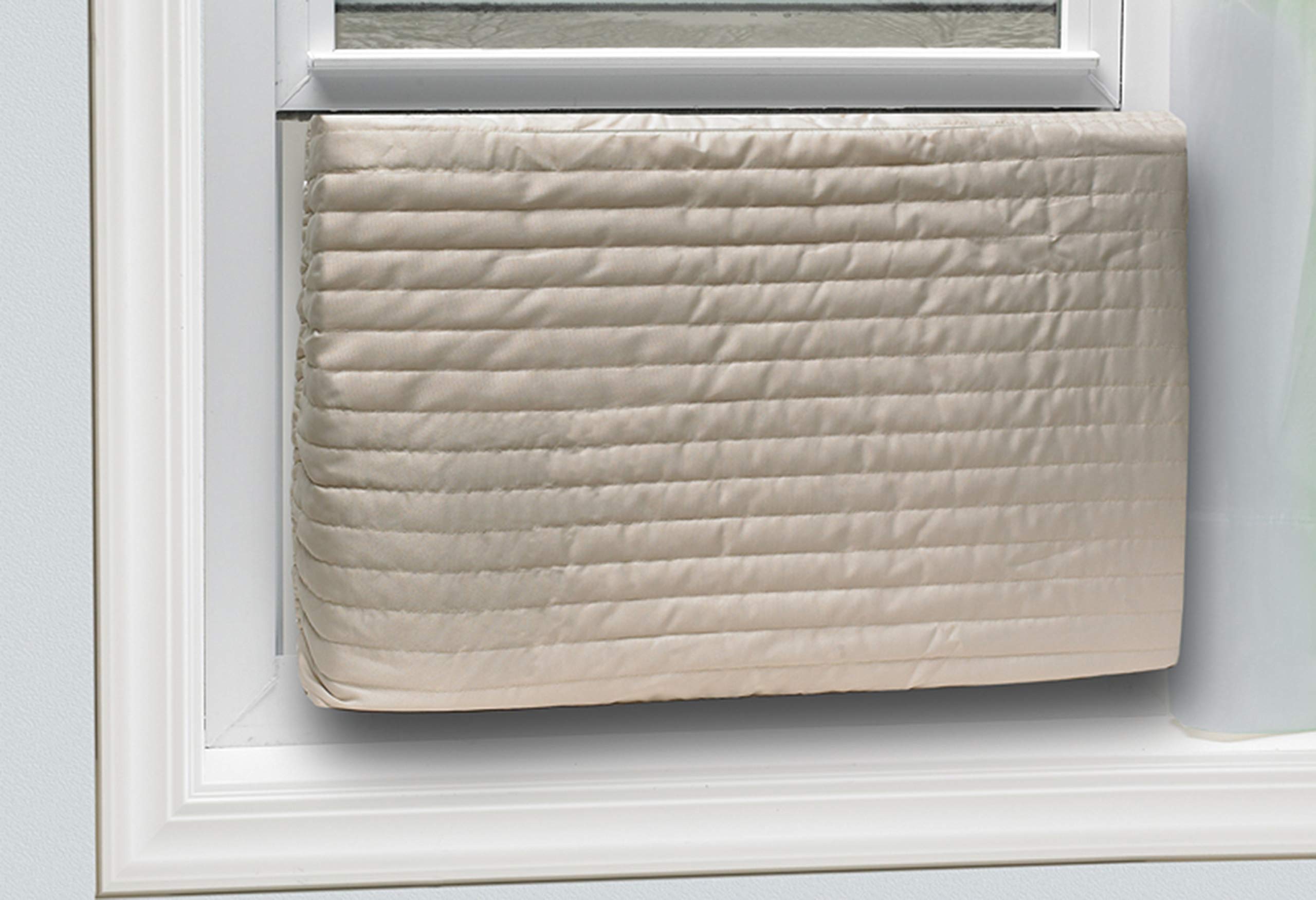 Frost King, Large, fits units up to 20" x 28" AC11H Indoor Quilted 2-Piece Standard Air Conditioner Cover, 20in Wide x 28in Long, Beige