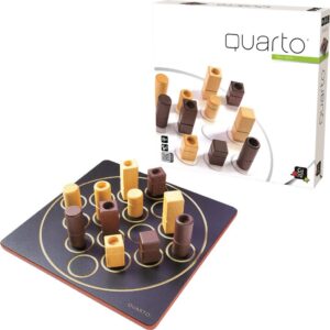 quarto | wooden strategy board game for adults and families | ages 8+ | 2 players | 15 minutes