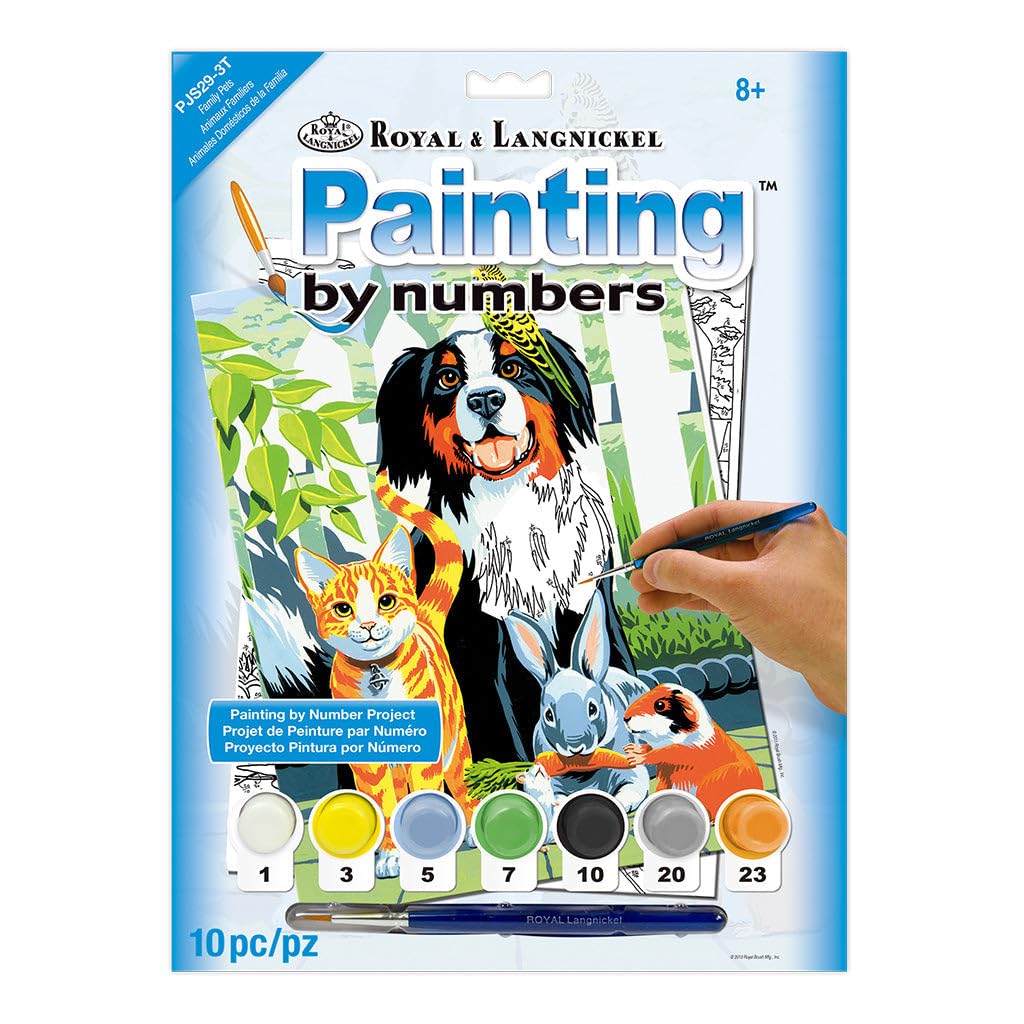 Royal & Langnickel Painting by Numbers Junior Small Art Activity Kit, Small Family Pets