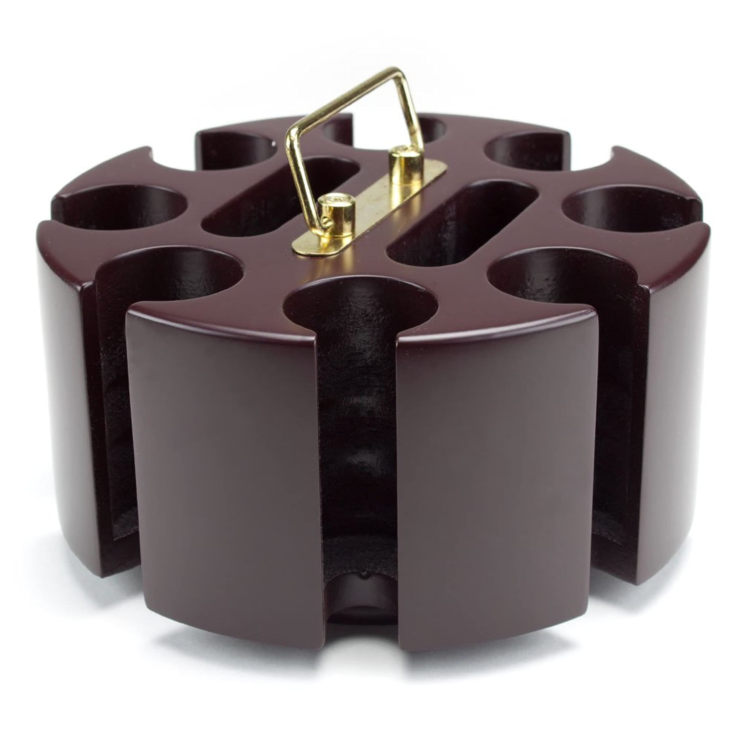 200 ct. Rotating Poker Chip Carousel | 8 Denomination Clay Chip Storage for Blackjack, Las Vegas Craps, Texas Hold'em, and Omaha, Plus Two-Deck Playing Card Holders | Casino Game & Gambling Accessory