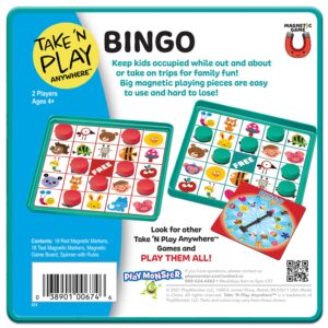 PlayMonster Take N Play Anywhere Bingo - Magnetic Pieces in Magnetic Travel Friendly Tin for Fun on the Go- For Ages 4+