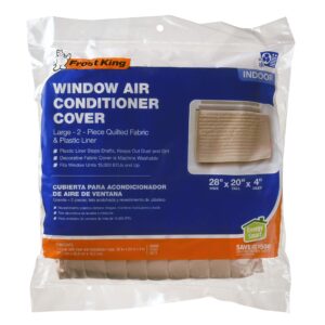 frost king, large, fits units up to 20" x 28" ac11h indoor quilted 2-piece standard air conditioner cover, 20in wide x 28in long, beige