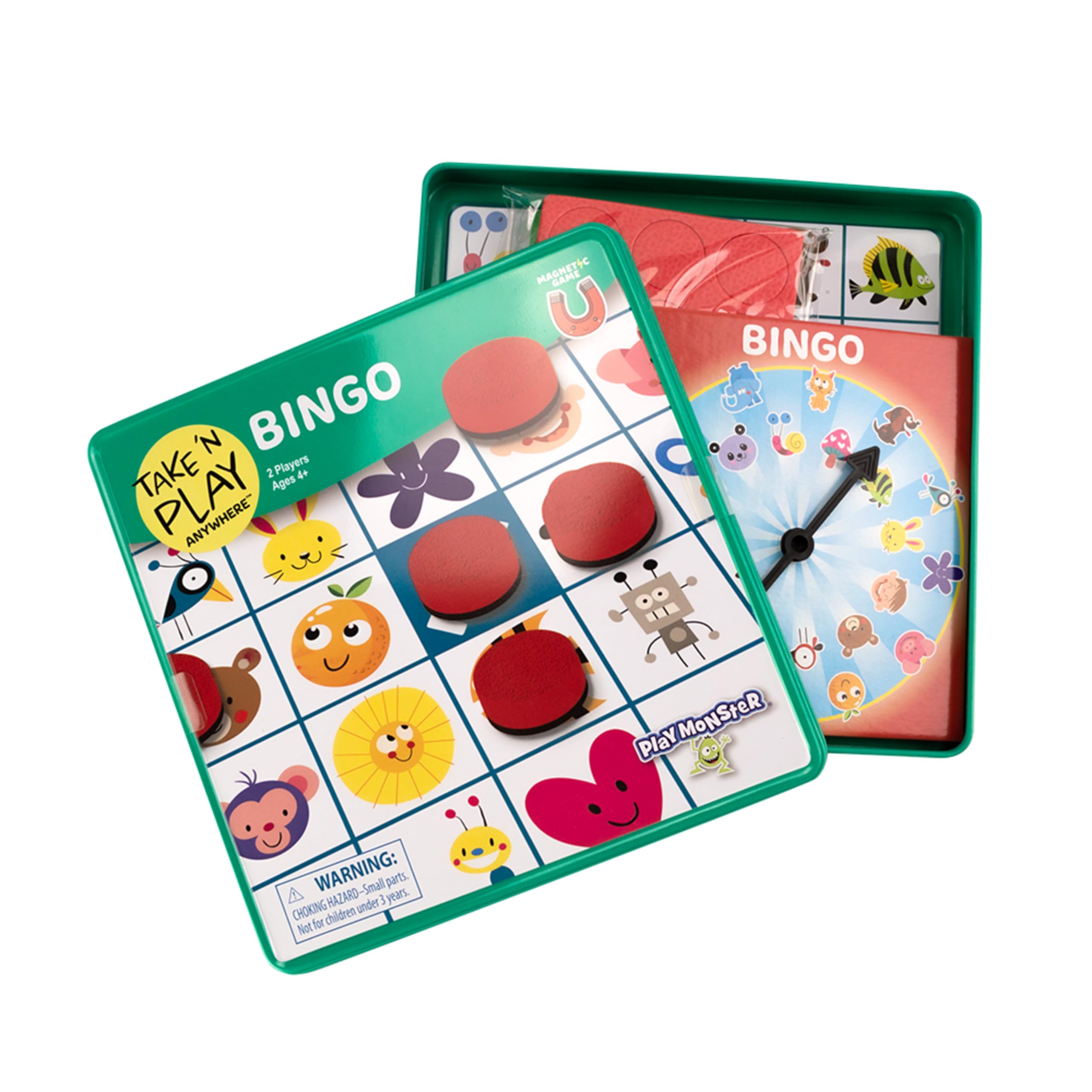 PlayMonster Take N Play Anywhere Bingo - Magnetic Pieces in Magnetic Travel Friendly Tin for Fun on the Go- For Ages 4+