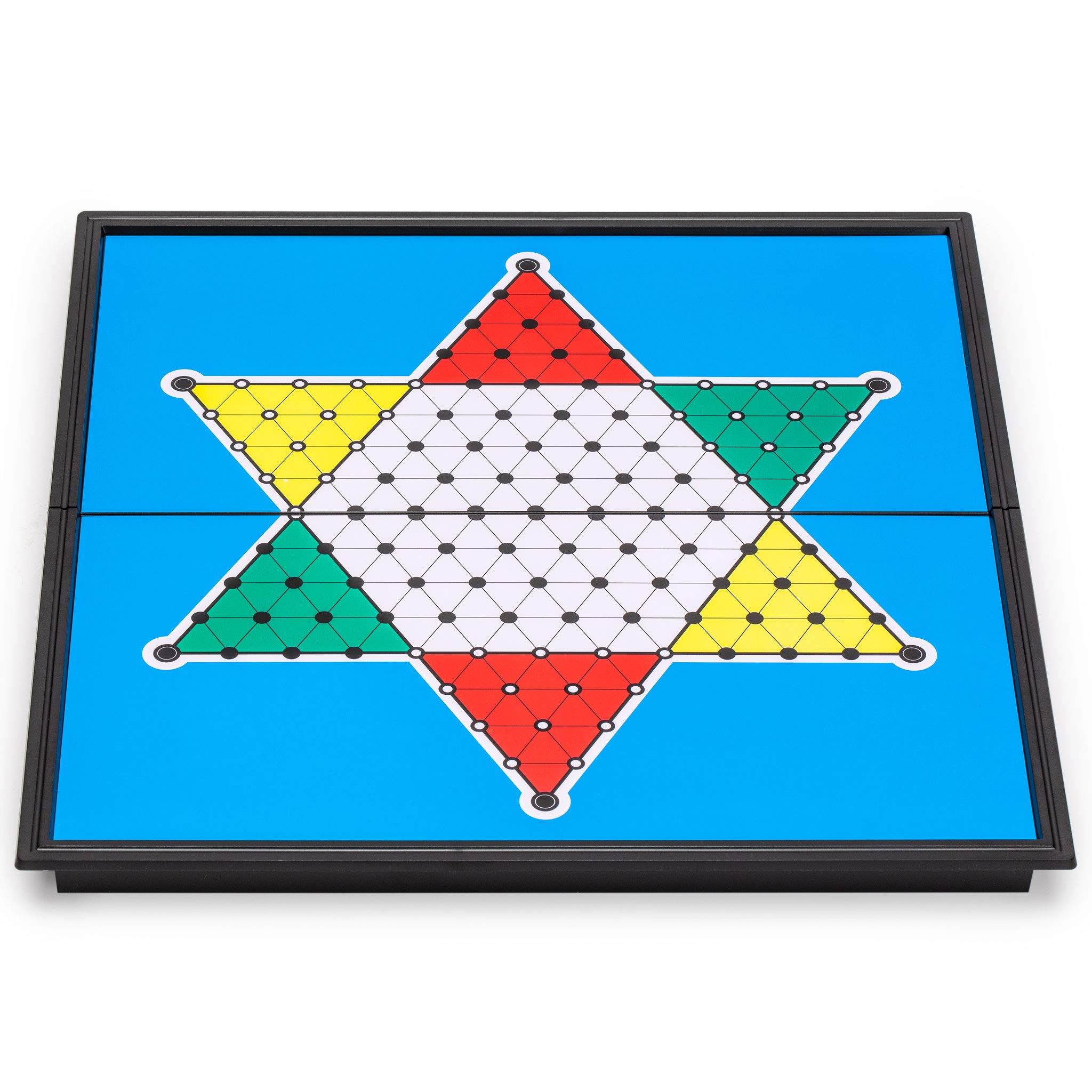 Yellow Mountain Imports Magnetic Chinese Checkers Halma Travel Set, 9.8 Inches - Folding, Portable Board Game Set