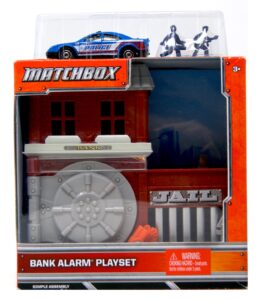 matchbox bank alarm playset with die-cast car