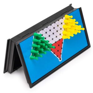 Yellow Mountain Imports Magnetic Chinese Checkers Halma Travel Set, 9.8 Inches - Folding, Portable Board Game Set