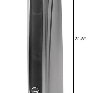 Lasko Oscillating Ceramic Tower Space Heater with Logic Center Digital Remote Control, Adjustable Thermostat, Timer, 2 Heat Settings, Overheat Protection, 29 Inches, Gray, 5572