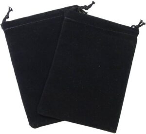 chessex dice: velour cloth dice bag small (4 x 6) - black - holds approximately 20-30 dice