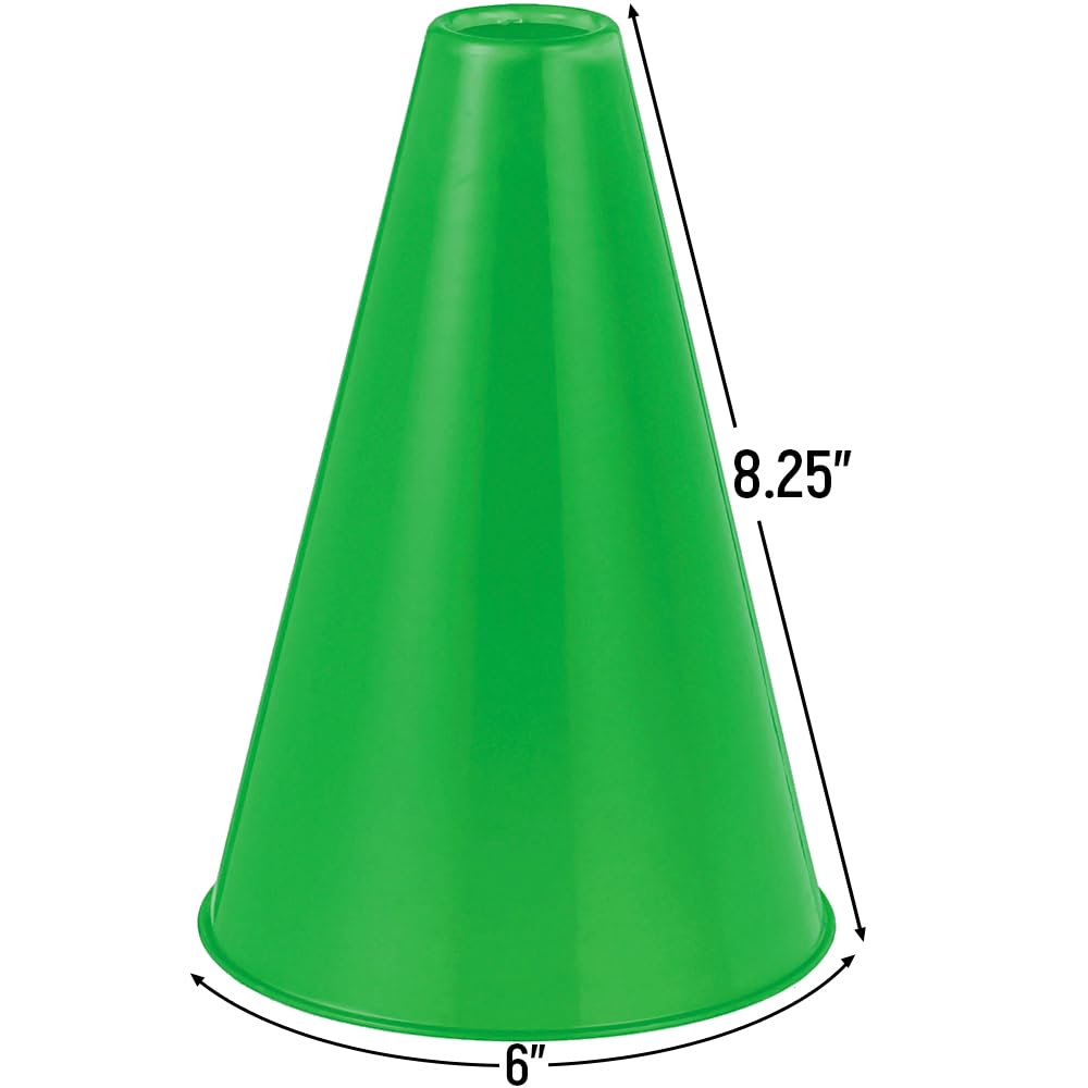 Green Plastic Megaphone (8.25" x 6") ? 1 Pc - Eco-Friendly & Lightweight Design - Ideal For Sports Events, Parties & Cheerleading