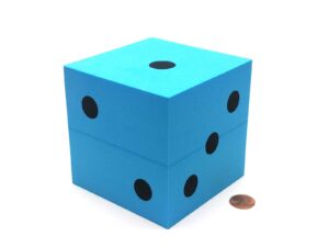 koplow games single huge very large 100mm foam dice (1 piece) - blue with black