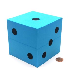 Koplow Games Single Huge Very Large 100mm Foam Dice (1 Piece) - Blue with Black