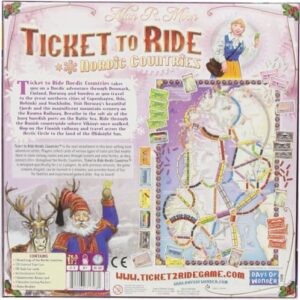 Ticket to Ride Nordic Countries Board Game - Embark on a Scandinavian Railway Adventure! Fun Family Game for Kids & Adults, Ages 8+, 2-3 Players, 30-60 Minute Playtime, Made by Days of Wonder